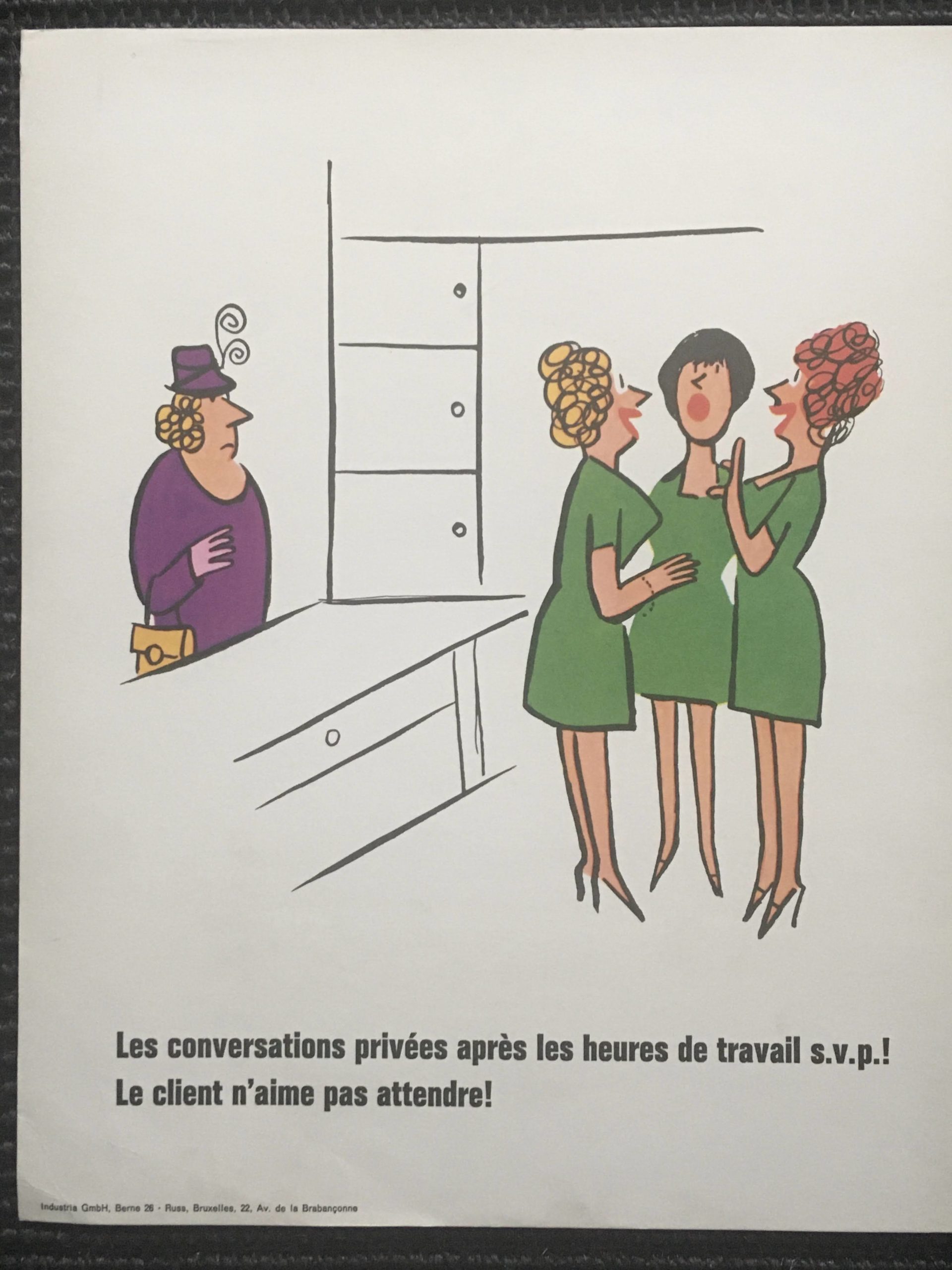 Sept petites affiches humoristiques sur le métier de vendeur/vendeuse ...